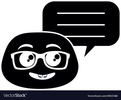 Nerd Emoji Face With Speech Bubble Royalty Free Vector Image