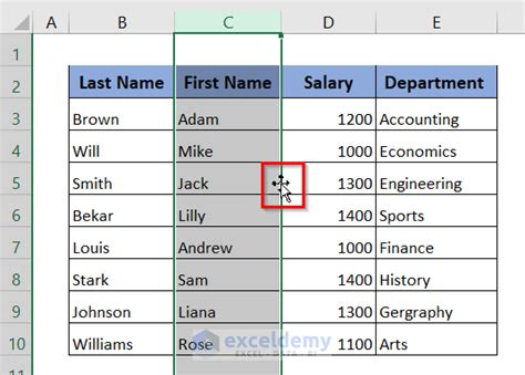 How To Move Columns In Excel Tables 5 Methods Exceldemy