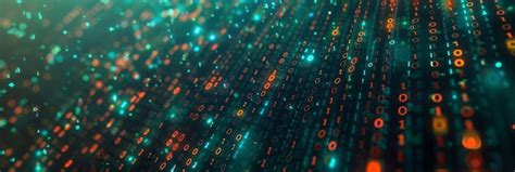 Futuristic Digital Matrix With Light Streams Data Code Technology And