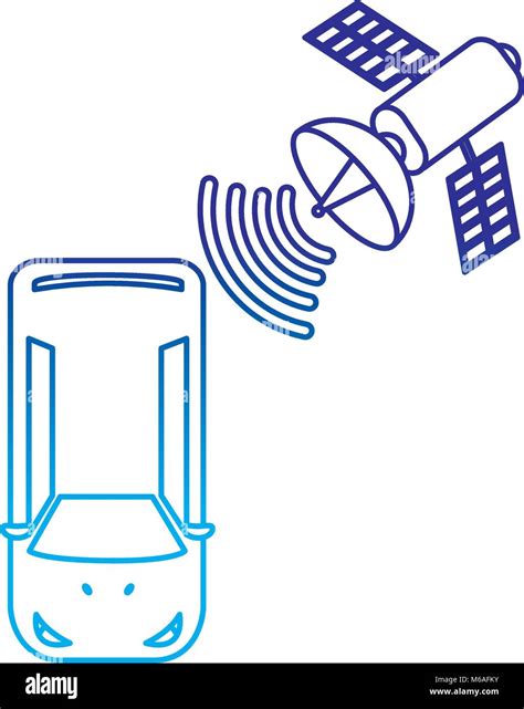 Degraded Line Automobile Transport With Satellite Wifi Connection Stock