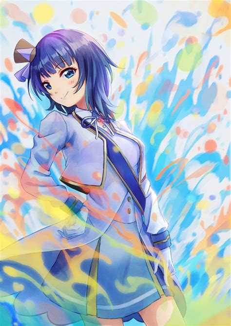 Safebooru 1girl Asaka Karin Bangs Black Hair Blazer Blue Eyes Blue