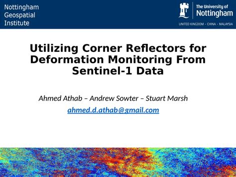 Pdf Utilizing Corner Reflectors For Deformation Monitoring From Sentinel 1 Data