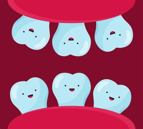 Premium Vector Flat Style Tooth Vector Icon Set Illustration