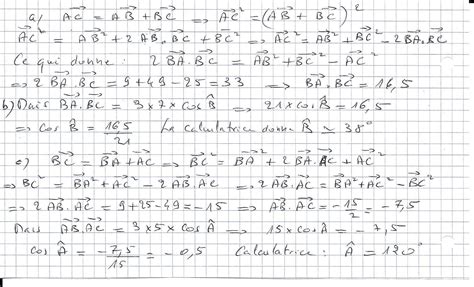 Exemple ABC Est Un Triangle Tel Que AB AC Et BC A En Utilisant La Relation De