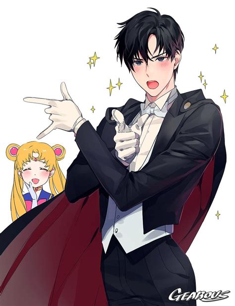 Tsukino Usagi Sailor Moon Chiba Mamoru And Tuxedo Kamen Bishoujo Senshi Sailor Moon Drawn