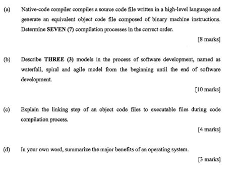 Solved A Native Code Compiler Compiles A Source Code File Chegg