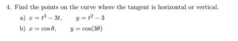 Solved 4 Find The Points On The Curve Where The Tangent Is Chegg Com