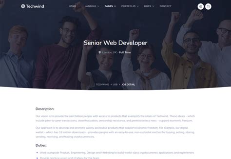 Techwind Tailwind Css Multipurpose Landing Page Template