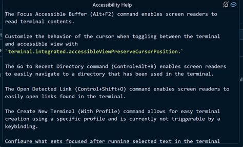 `tegratedaccessibleviewpreservecursorposition False` Still Setting Cursor Position