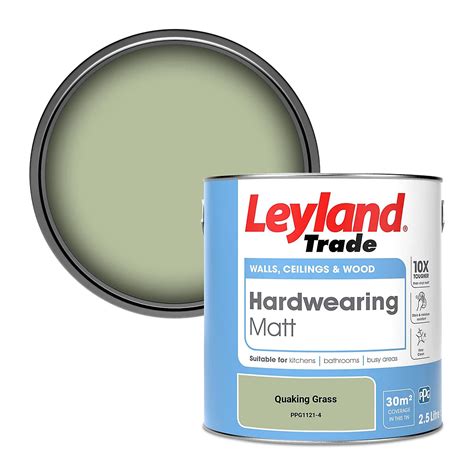 Leyland Trade Hardwearing Matt Emulsion Paint Quaking Grass Ppg1121 4
