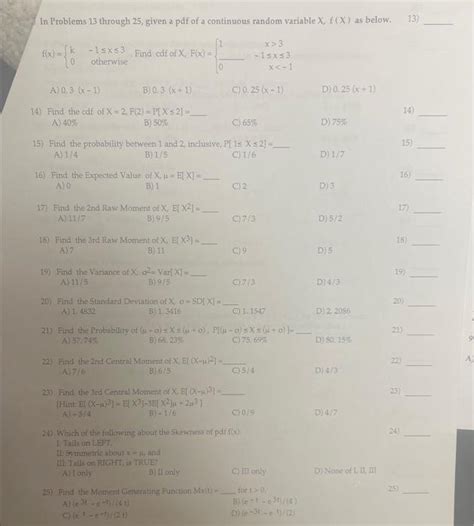Solved In Problems Through Given A Pdf Of A Chegg