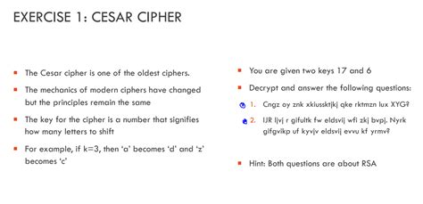 Solved Exercise 1 Cesar Cipher 1 The Cesar Cipher Is One Of
