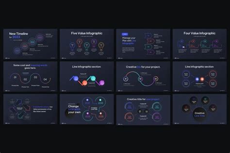 Линейная инфографика Шаблоны презентаций Powerpoint Шаблоны