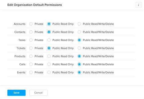 to manage default permissions