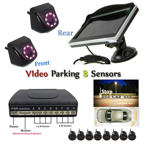 주차 센서 8 듀얼 코어 파크트로닉 Bibi 알람 5 인치 빨판 자동차 모니터 야간 투시경 역방향 카메라 주차 센서주차 센서 Aliexpress