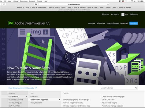 Adobe Dreamweaver Tutorial Content Set 2 Behance