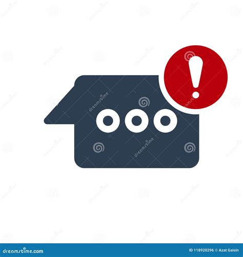 Chat Icon Multimedia Icon With Exclamation Mark Chat Icon And Alert Error Alarm Danger