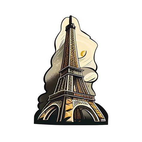 Cartoon Sticker Of The Eiffel Tower In Paris France 17333841 PNG