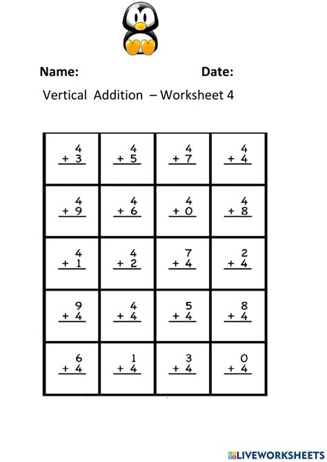 Adding Vertically Vertical Addition Math Worksheets