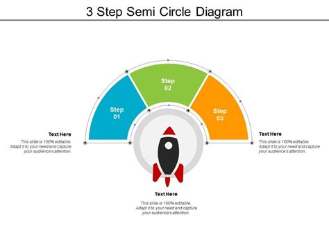 3 Step Semi Circle Diagram PowerPoint Presentation Slides PPT