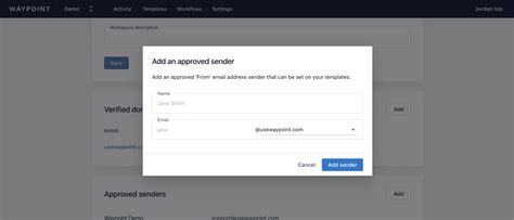 Approved Senders Waypoint Documentation