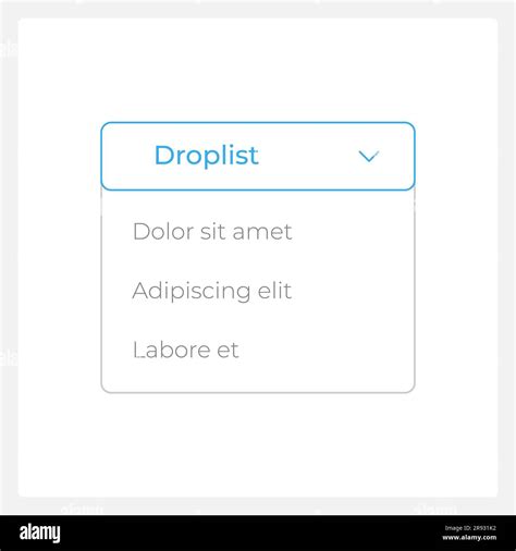 Activated Droplist Ui Element Template Stock Vector Image And Art Alamy