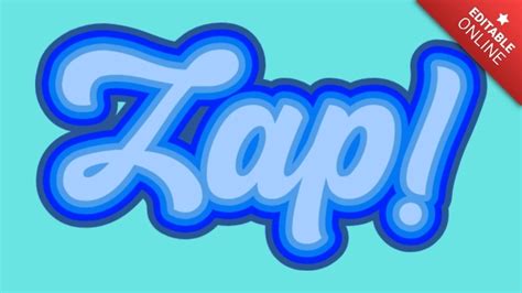 Zap Multiple Blue Strokes Text Effect Generator