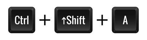Premium Vector Ctrl Shift A Key Combination Keyboard Control Computer