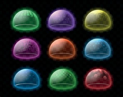 Bubble Shield Realistic Color Set 25804411 Vector Art At Vecteezy