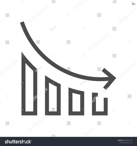Decrease Arrow Bar Chart Bar Graph Vector De Stock Libre De Regalías