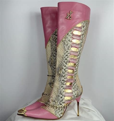 Hamlet Couture Italian Python Boots From Darinas Garms Fancy Shoes Stunning Shoes Pretty Shoes