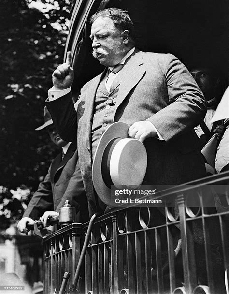 William Howard Taft Making A Campaign Speech From A Train Platform