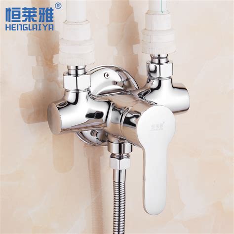 反向全铜加厚明装淋浴冷热水龙头电热水器混水阀明管花洒套装开关 虎窝淘