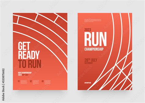 Vector Layout Template Design For Run Championship Or Any Sports Event Poster Design With