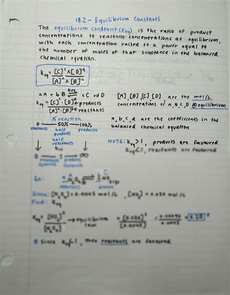 Solution Equilibrium Constant Keq Definition Equation And Example