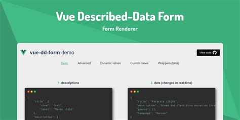 vue described data form form renderer made with vue js