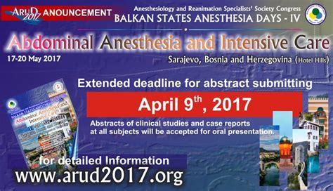 VaŽno ObavjeŠtenje Abdominal Anesthesia And Intensive Care Udmar
