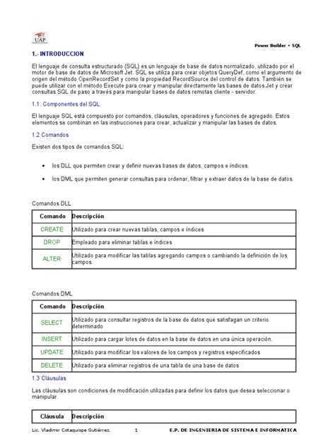 Manual De Sql Pdf Sql Tabla Base De Datos