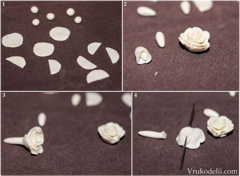 Браслет Белые розы из полимерной глины и бисера Бисероплетение Лепка Украшения В рукоделии