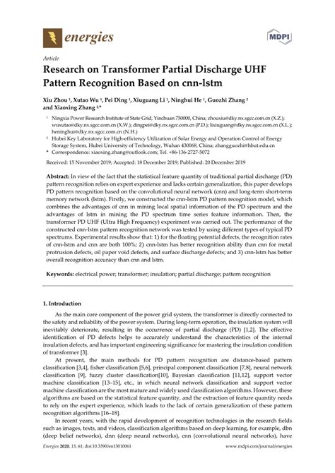 pdf research on transformer partial discharge uhf pattern recognition