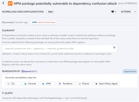dependency confusion supply chain attacks orca security