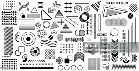 Big Set Of Different Abstract Elements On A White Background Vector