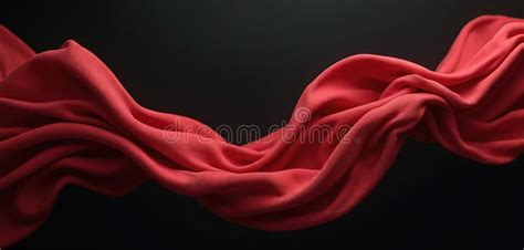 Elegant Smooth Red Fabric Sways Gently On A Black Backdrop Creating A Luxurious Abstract