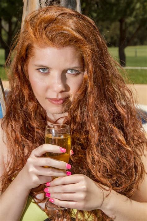 Beautiful Natural Redhead Stock Photo Image Of Relax