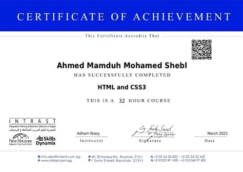 Ahmed Mamduh On Linkedin Html And Css Certificate