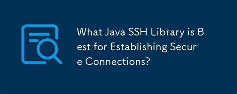 哪種 java ssh 函式庫最適合建立安全連線？ java教程 php中文網