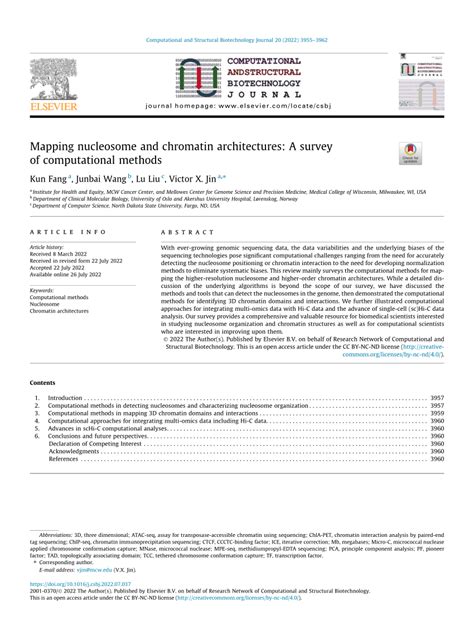 Pdf Mapping Nucleosome And Chromatin Architectures A Survey Of Computational Methods