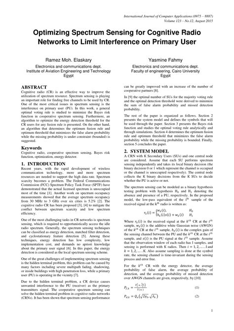 Pdf Optimizing Spectrum Sensing For Cognitive Radio Networks To Limit