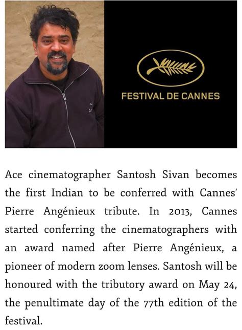 Tribute To Santhosh Sivan R Kerala