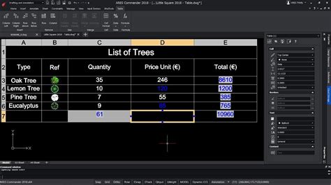 Formulas In Tables And Export To Excel Graebert
